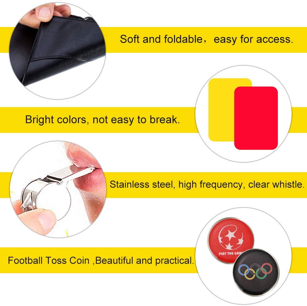 TANCUDER Referee Card Set Sports Referee Kit Red Card Yellow Card ...