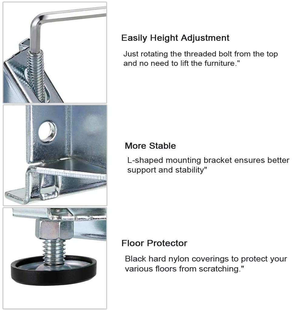 Sumnacon Heavy Duty Adjustable Furniture Leveler 4pcs M10 Furniture ...