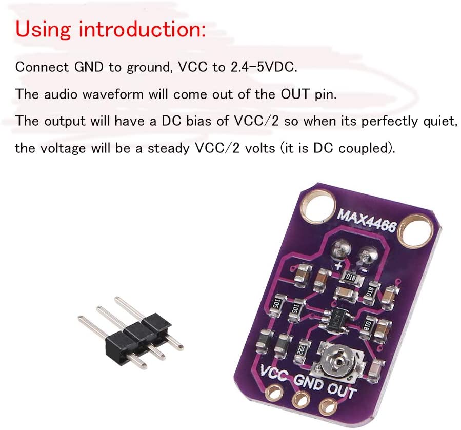 Innovateking-EU 3pcs Electret Microphone Amplifier MAX4466 Module ...