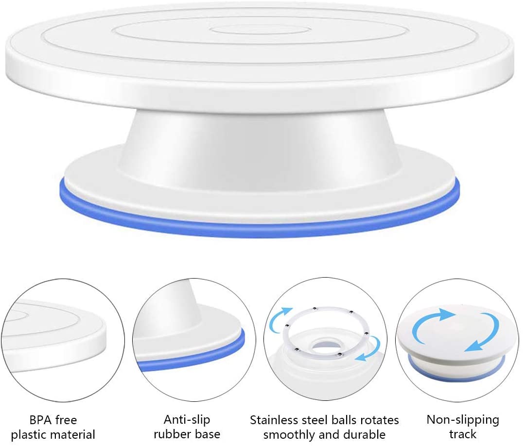 URMI Cake Turntable, Cake Rotating Plate Stand 11″ Cake Decorating ...