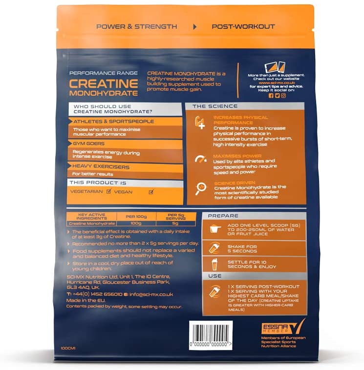 SCI-MX Nutrition Pure Creatine Monohydrate Powder, 250 g, Flavourless ...