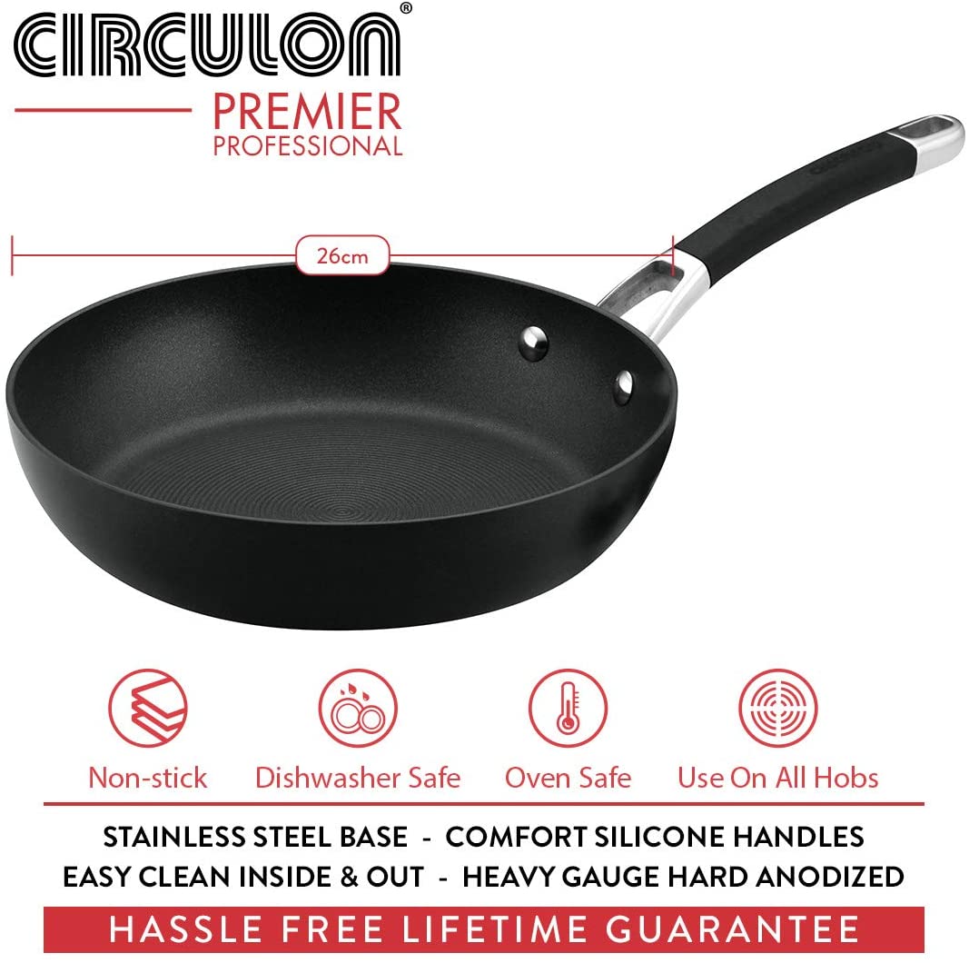 Circulon 82819 Premier Professional Frypan – Hassle free 26cm – Induction Non Stick Frying pan ...