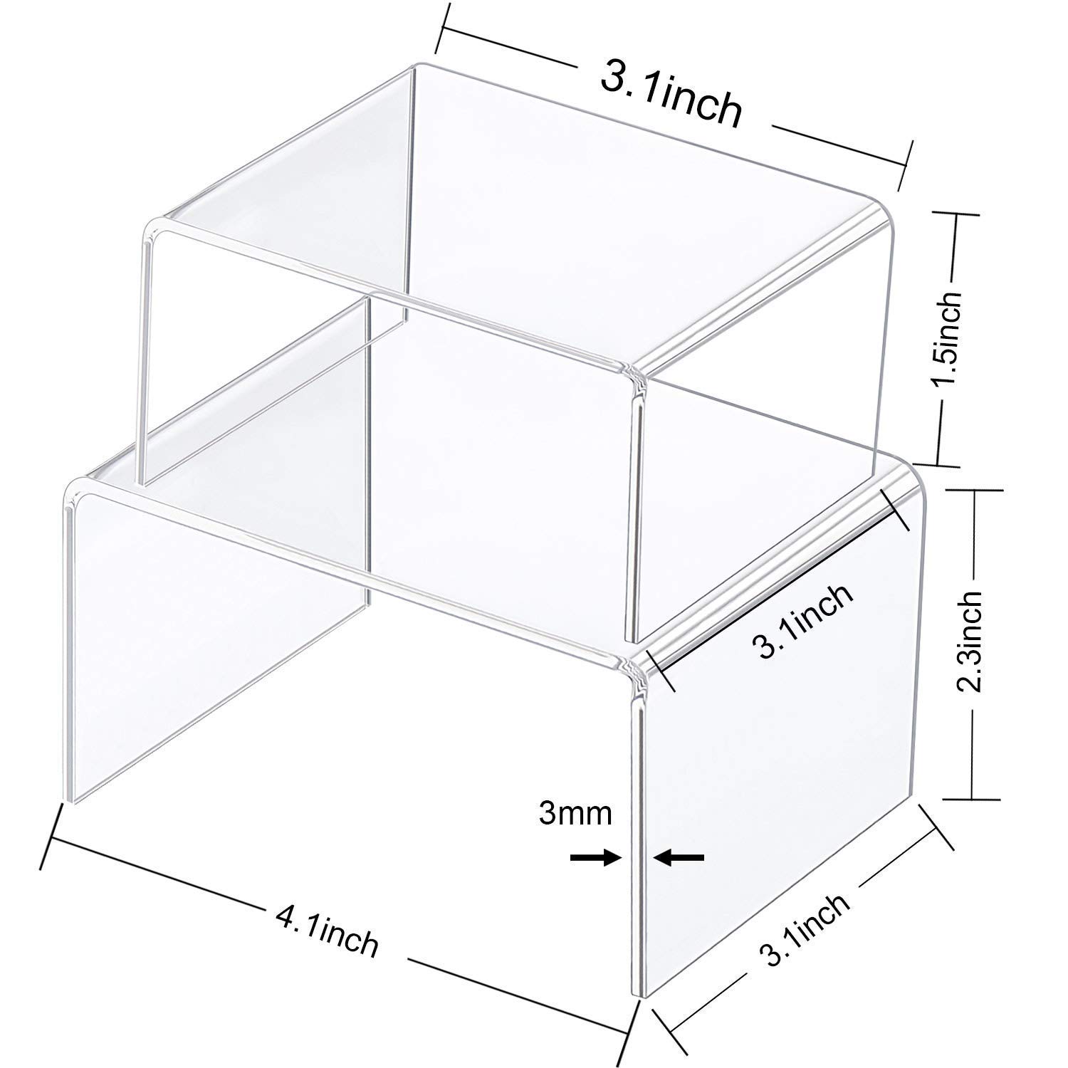 Chuangdi Clear Acrylic Display Risers, Jewelry Display Risers Showcase ...