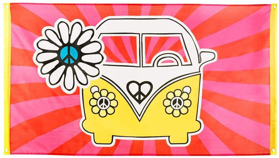 Boland Bol44502 Flag Hippie Flower Power, multi-coloured – BigaMart