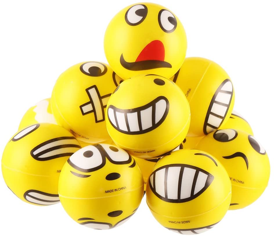 CCINEE Emoji Face Squeeze Stress Balls Jet Bouncy Balls Party Bag ...