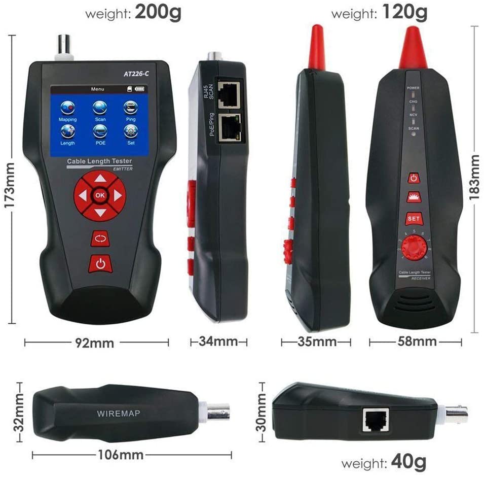 KOLSOL Network Cable Tester, AT226-C LAN Network Cable Tester for RJ45 ...