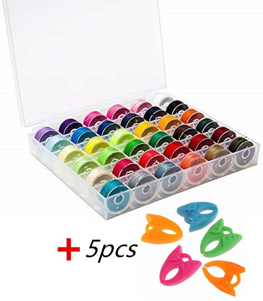 YEQIN 36Pcs Bobbins and Sewing Threads with Bobbin Case and Bobbin ...