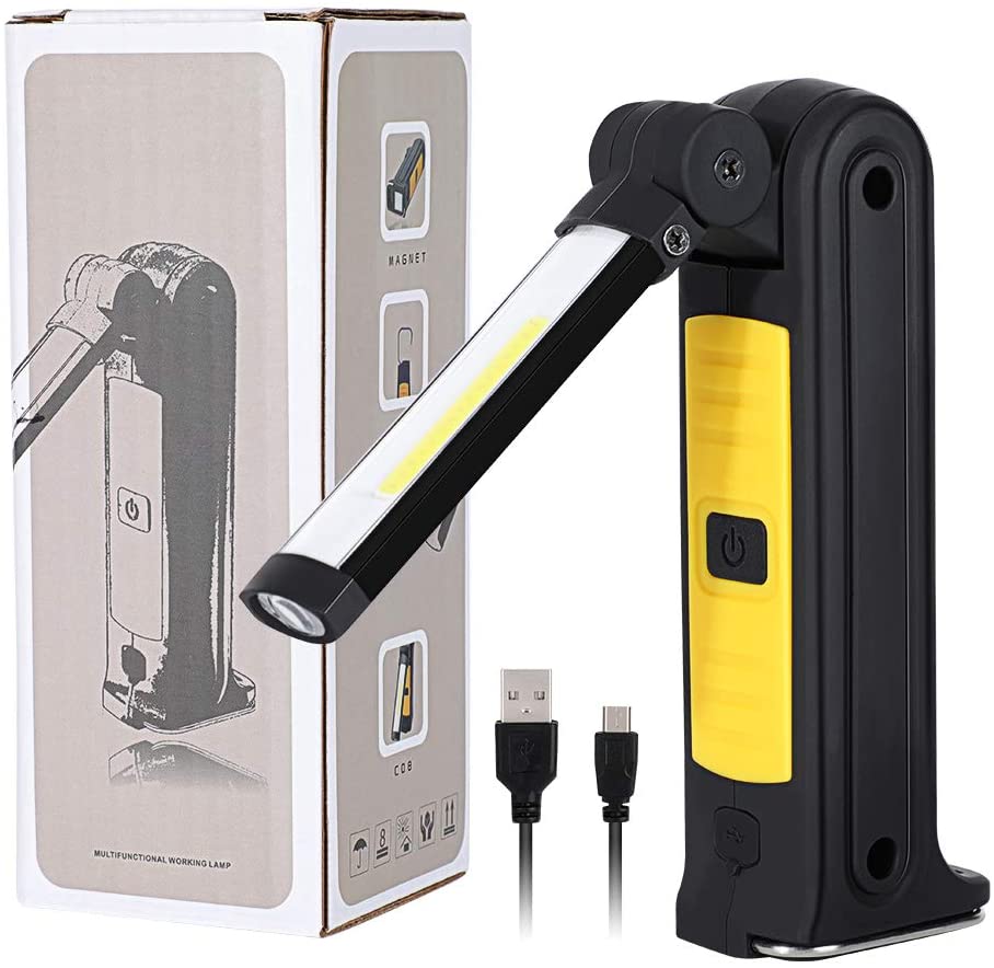Haofy LED Work Light Rechargeable USB Inspection Light COB Portable ...