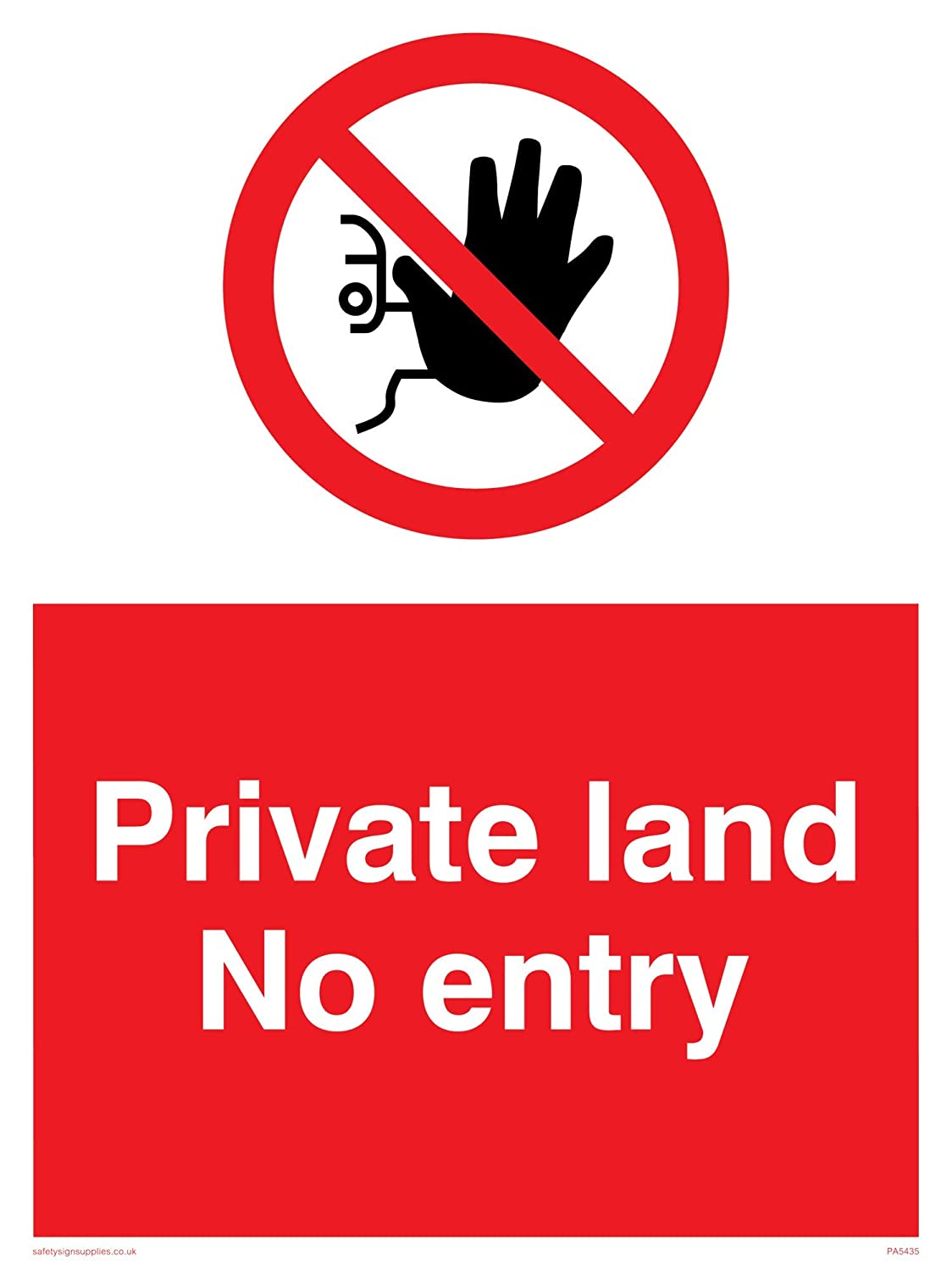 Viking Signs PA5435-A3P-AC”Private Land No Entry” Sign, Aluminium ...