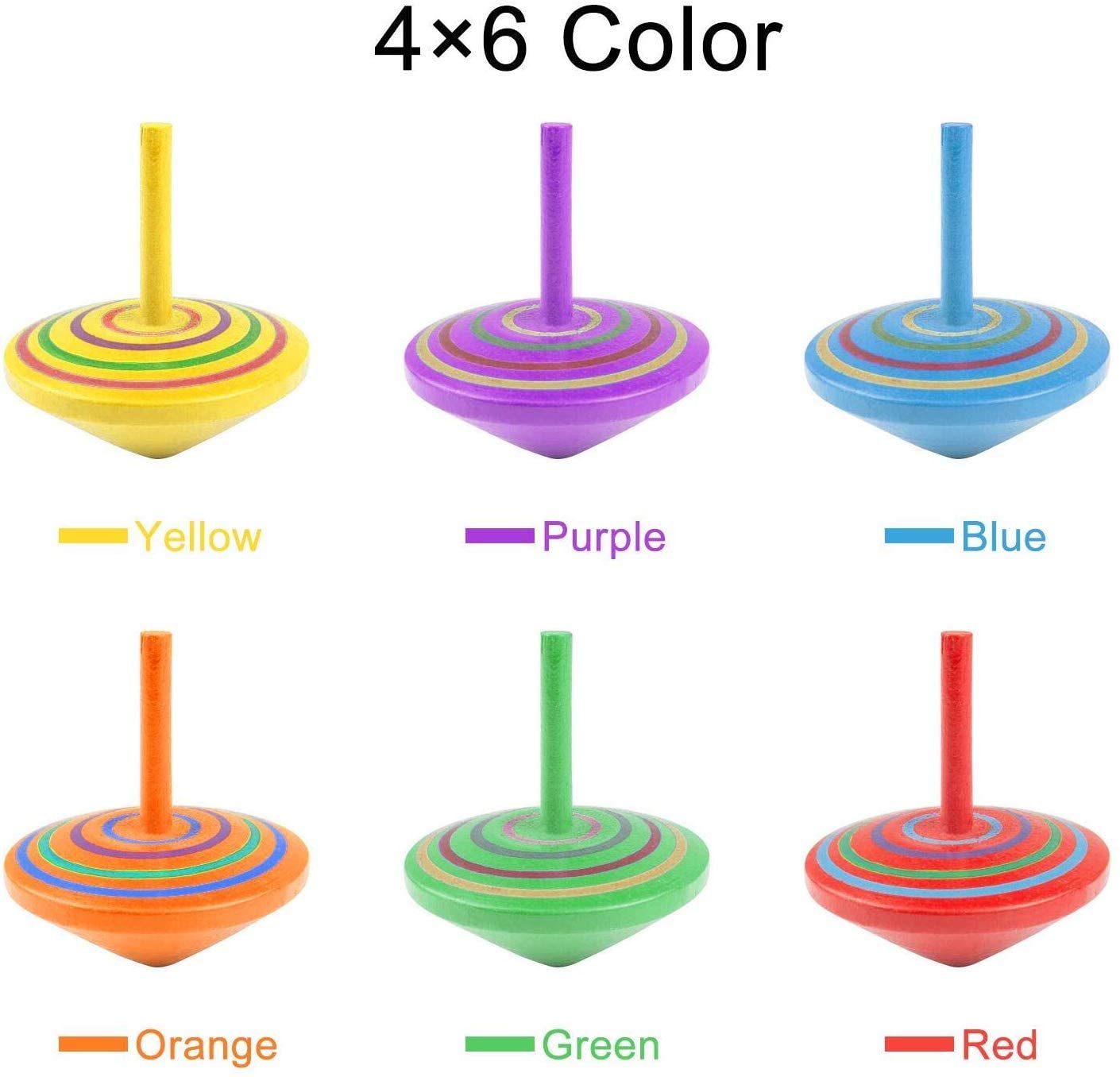 ENCEEN 24PCS Spinning Tops Wooden Spin Top for Kids Party Bags Fillers ...