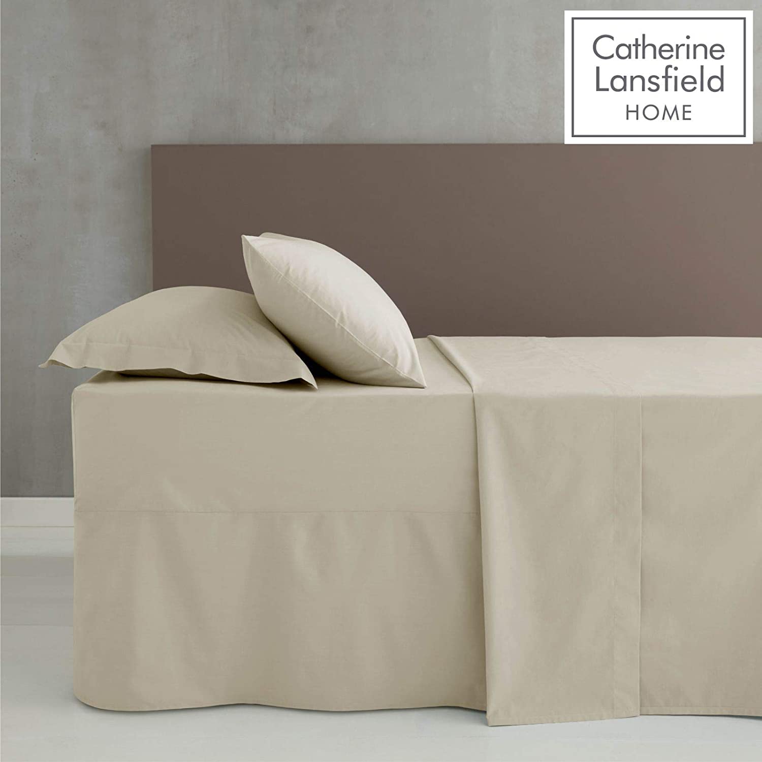 Catherine Lansfield Easy Iron Percale Double Platform Valance Sheet ...