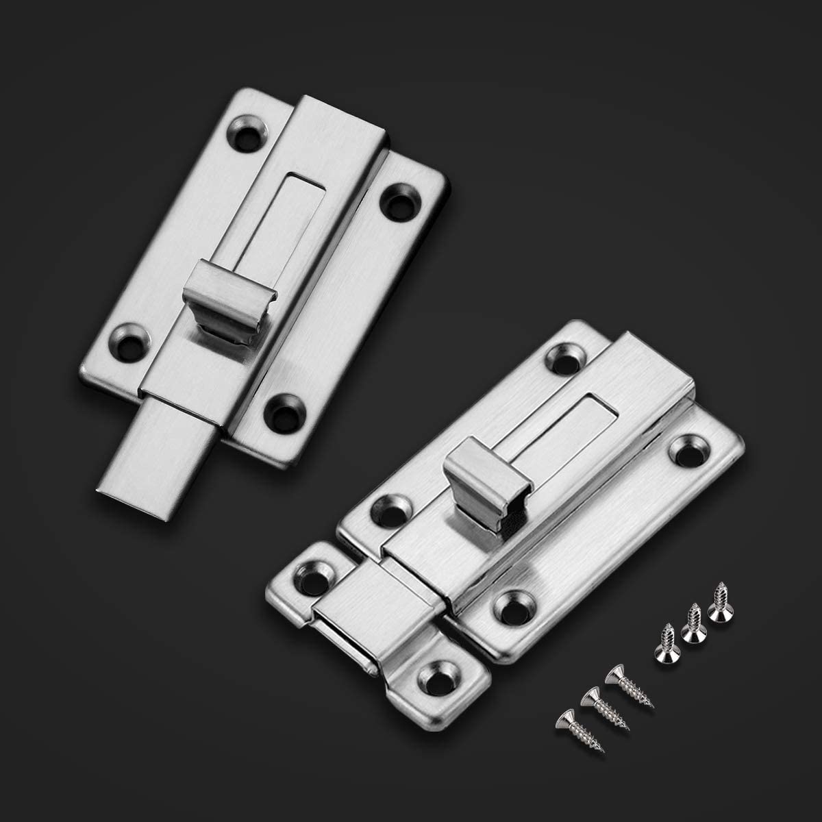 2 Pack 4 Inches Door Bolt Tower Bolt Heavy Duty Sliding Lock Stainless ...