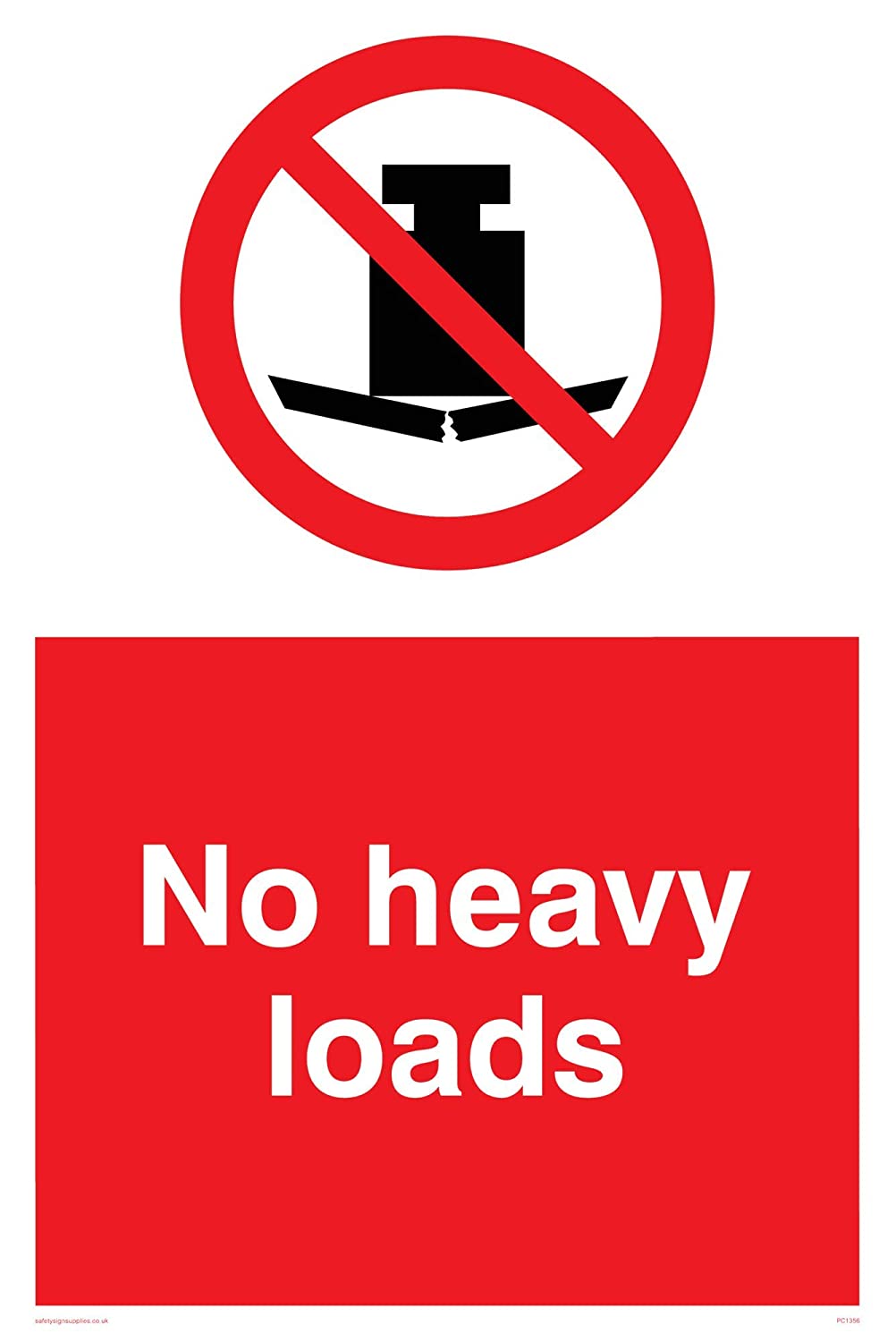 Viking Signs PC1356-A4P-V”No Heavy Loads” Sign, Vinyl, 300 mm H x 200 ...