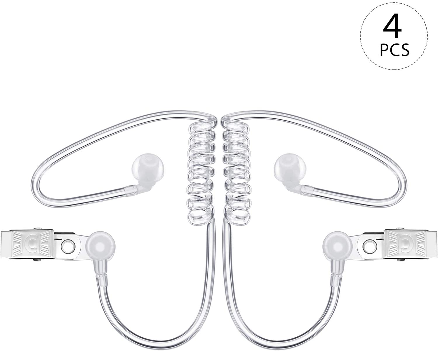 Gejoy 4 Packs Spy Ear Piece Toys Security Headset Earpiece Agent Spy ...