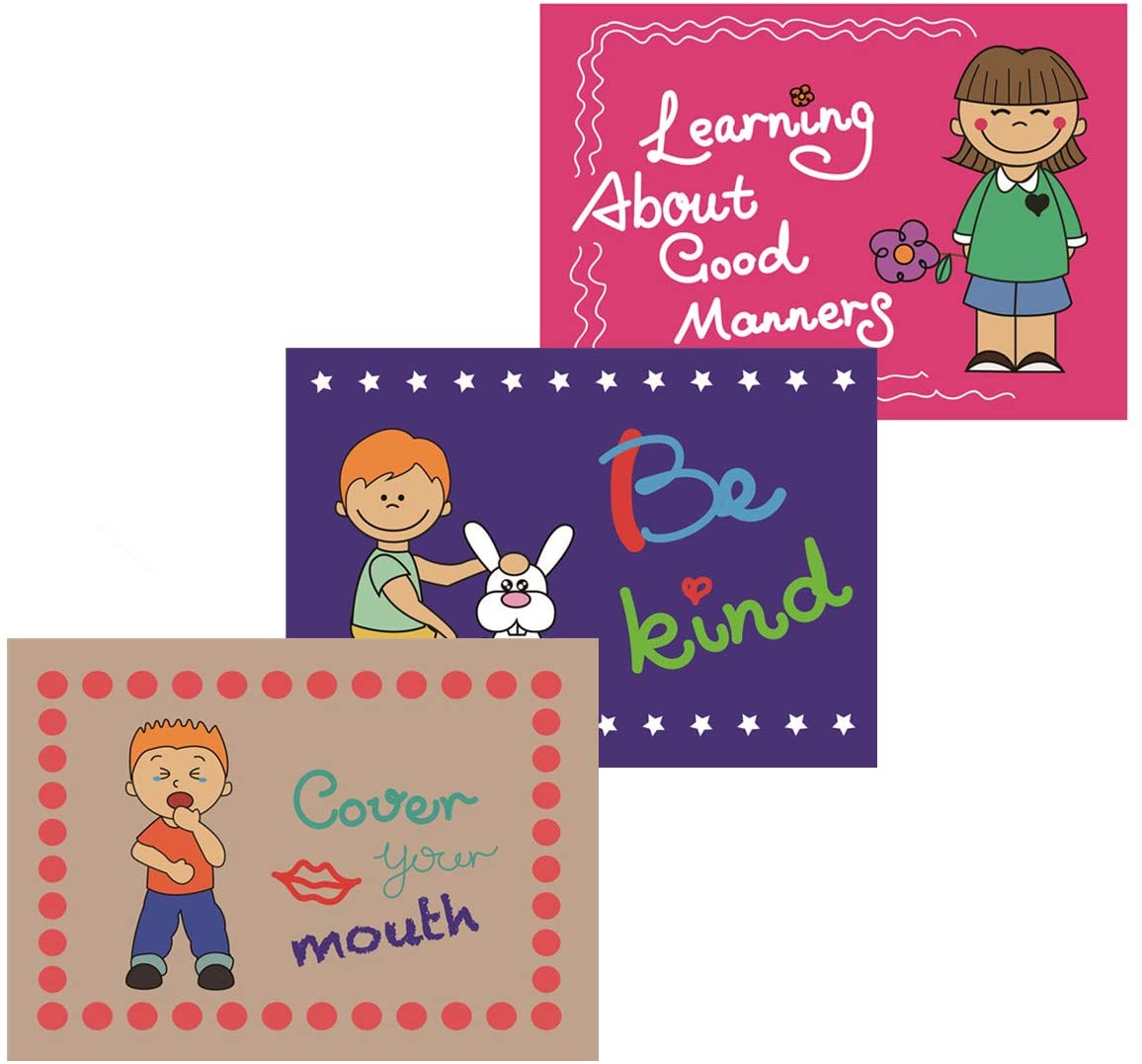 SANCENT 9 good habits polite class rules signs & educational posters ...