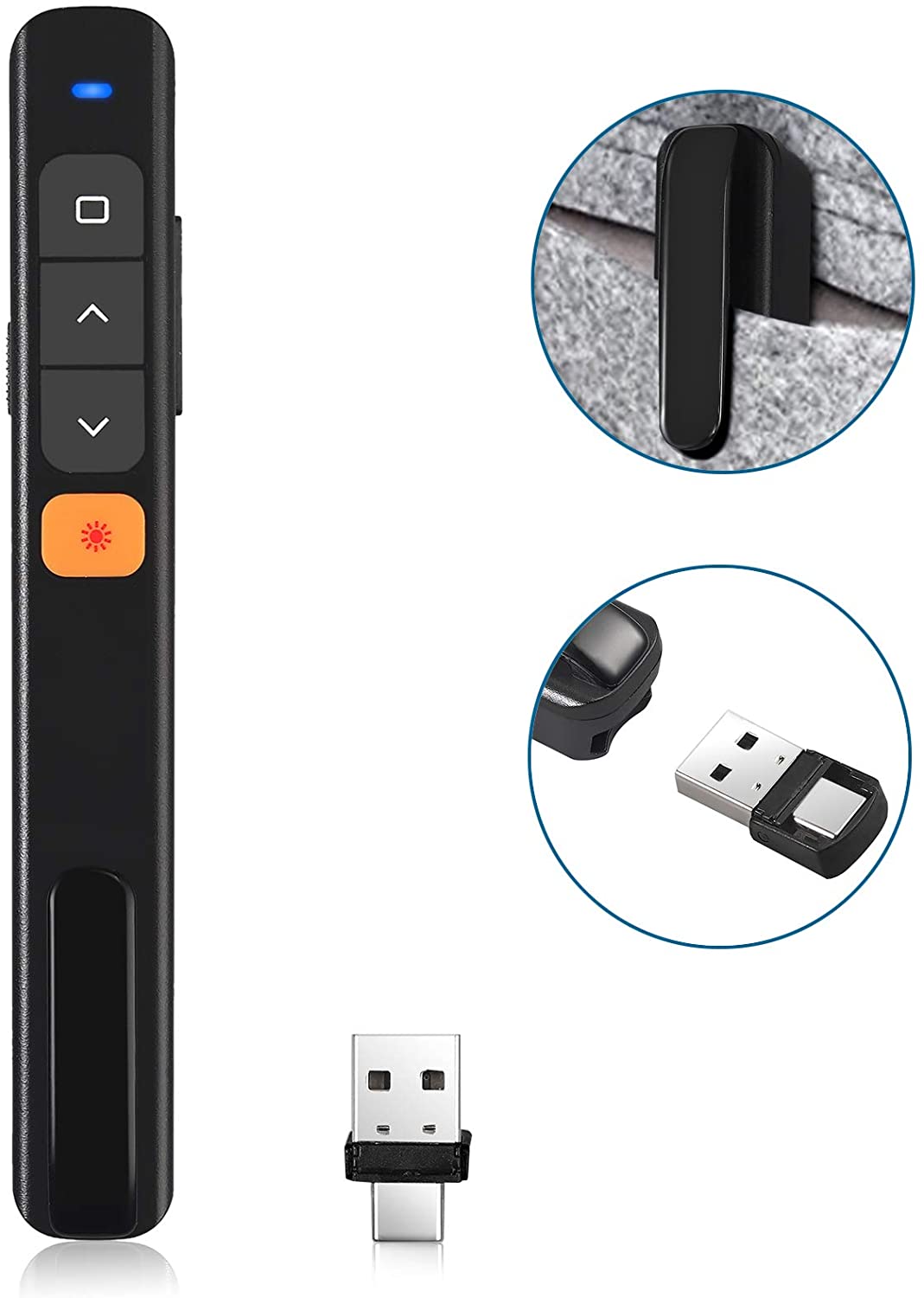 Proster Wireless Presentation Remote 2.4GHz Type-C and USB Wireless ...