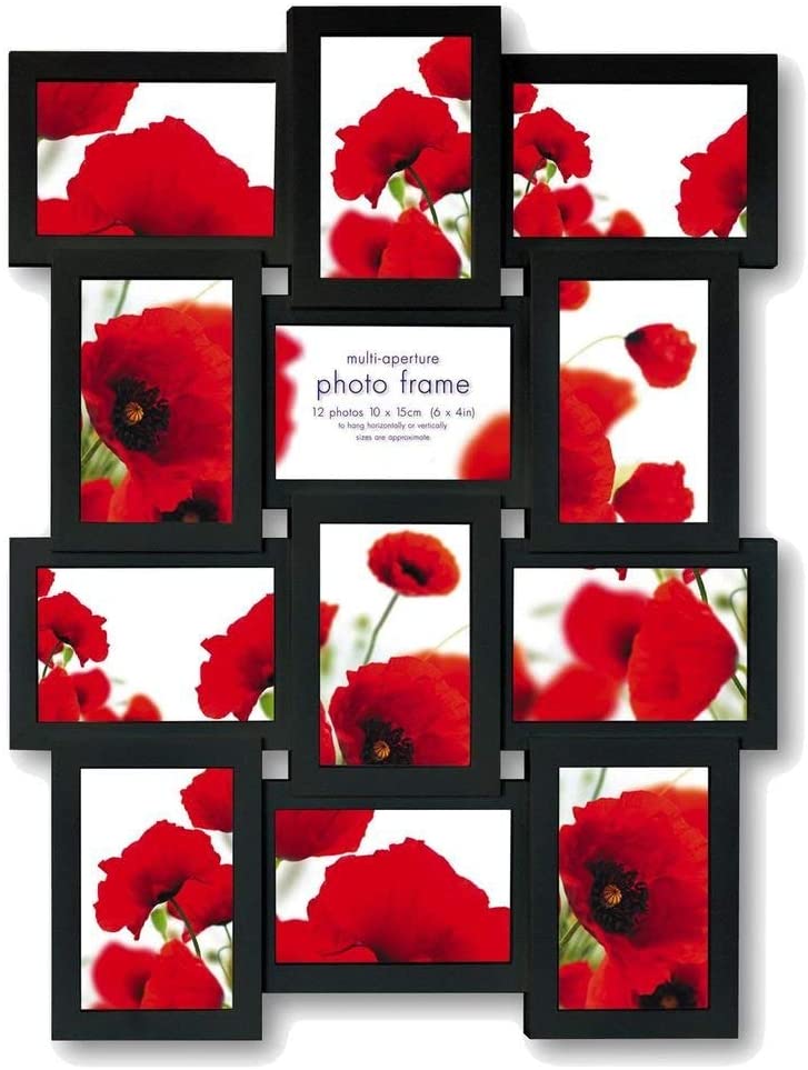 Zep Extra Large Multi Aperture Photo Frame for 12 6 x 4 Photos, Black ...