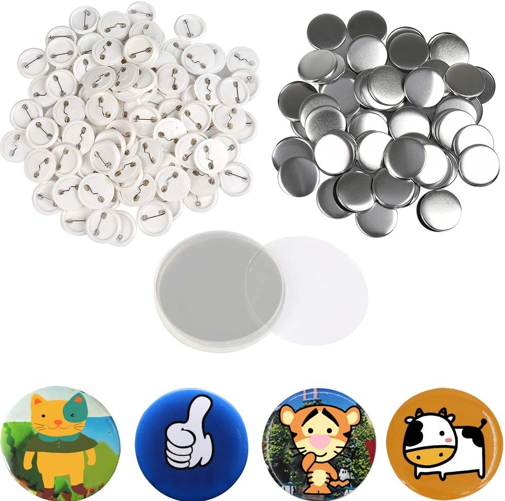 BUYGOO 100Pcs Badge Making Kit for Kids, Metal Button Pin Badge Craft ...