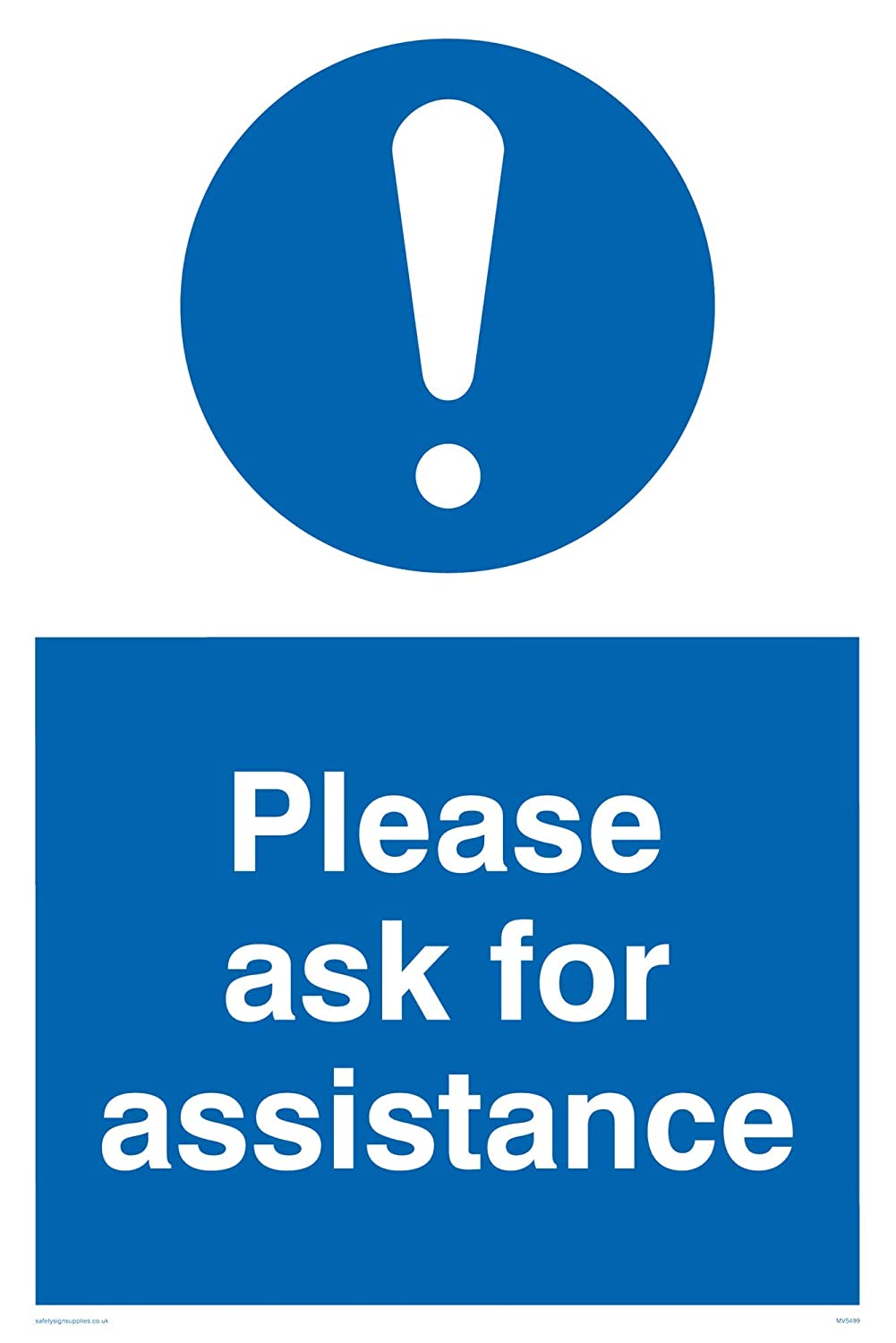 Viking Signs MV5499-A4P-V”Please Ask For Assistance” Sign, Vinyl, 300 ...