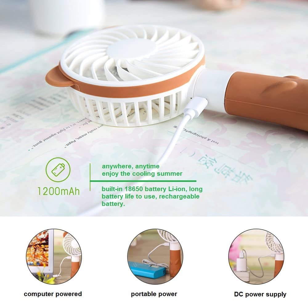 Jhua Handheld Fan Portable Personal Fans USB Rechargeable With Strong ...