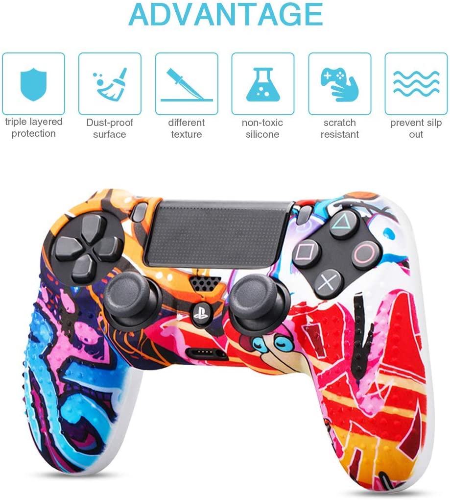 PS4 Controller Cover Skins x 2, 6amLifestyle Silicone Playstation 4 ...