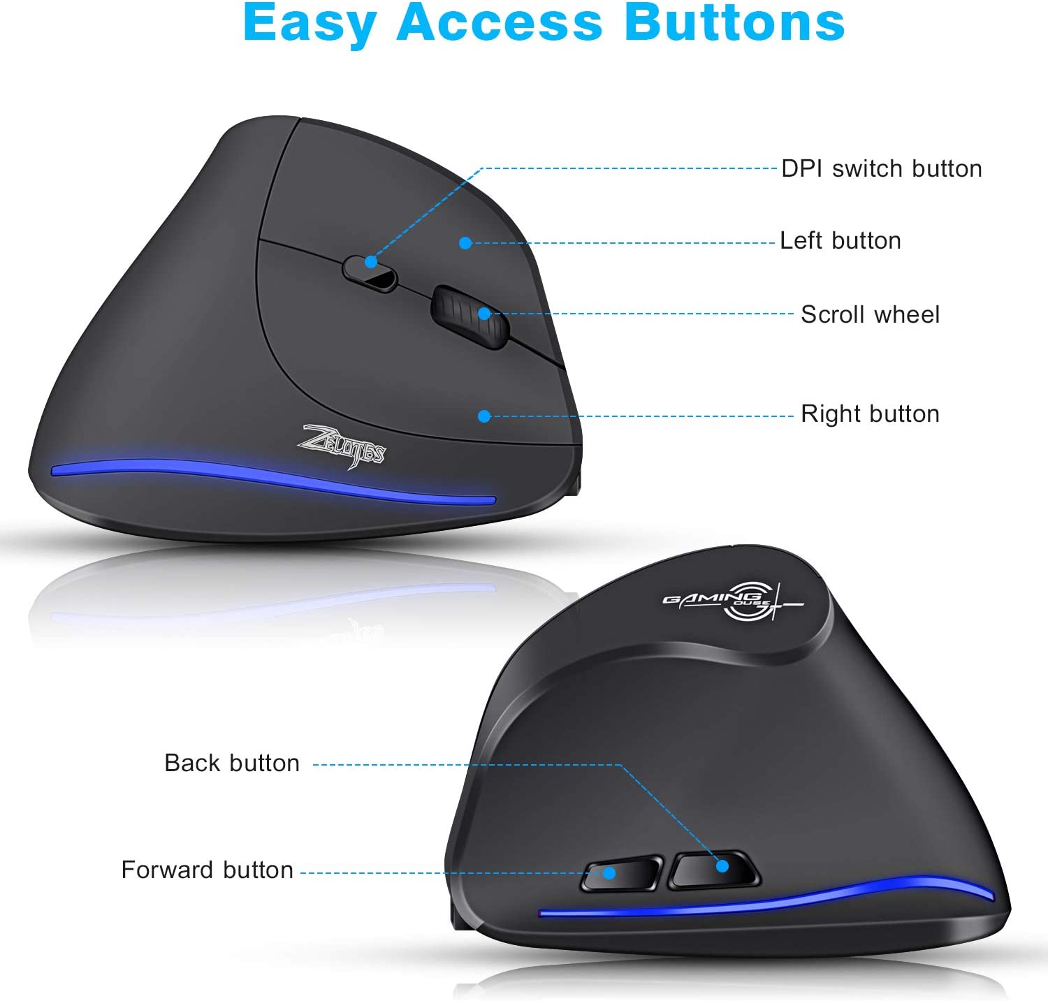 ECHTPower Vertical Ergonomic Mouse Wireless,Rechargeable Optical USB ...