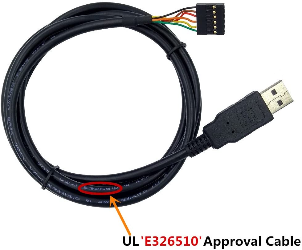 Usb To Ttl 3 3v Serial Uart Converter Cable With Ftdi Chip Terminated By 6 Way Header Works