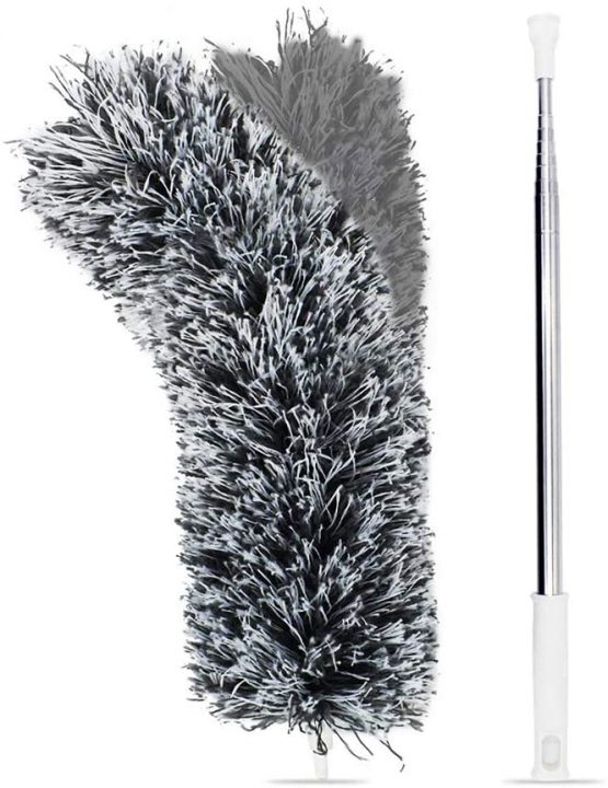BESLIME Feather Duster Extendable with Stainless Steel Extension Pole ...