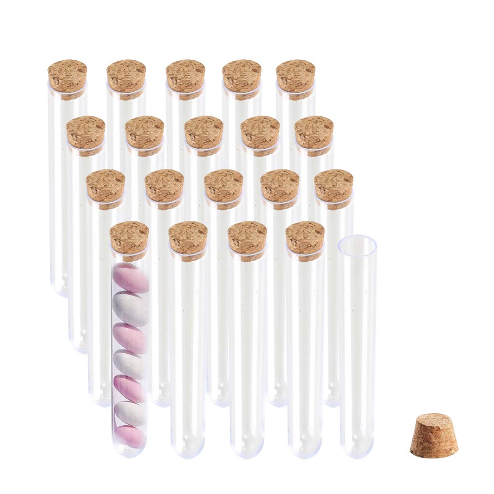 Clear Test Tubes with Lids KINDPMA 20ml Plastic Test Tube for Bath ...