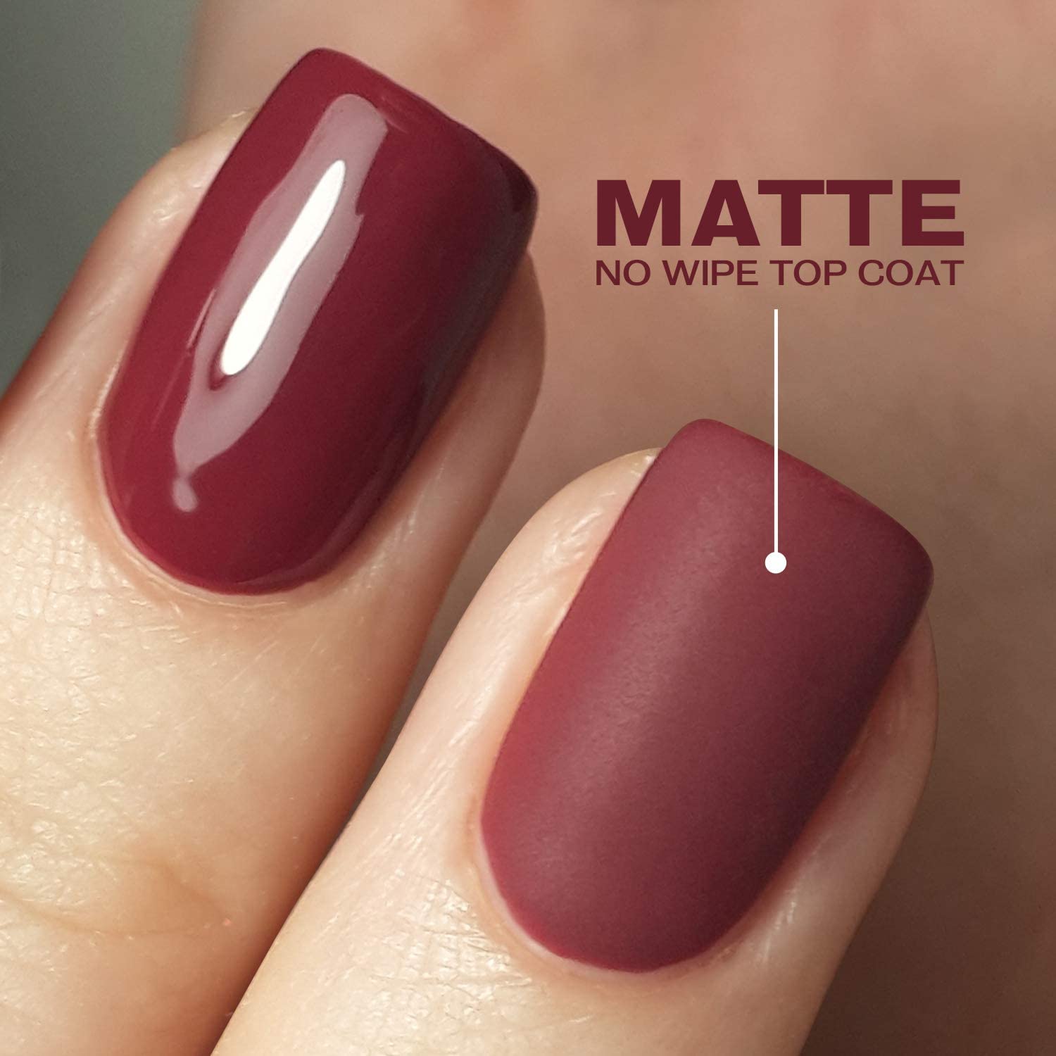 Mylee Matte No Wipe Clear Top Coat for UV LED Gel Nail Soak Off Polish ...