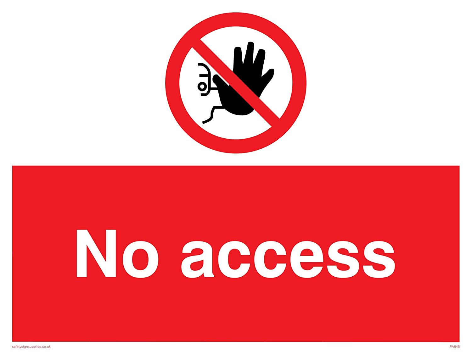 Viking Signs PA645-A3L-3D”No Access” Sign, 3 mm Rigid Double Sided PVC ...