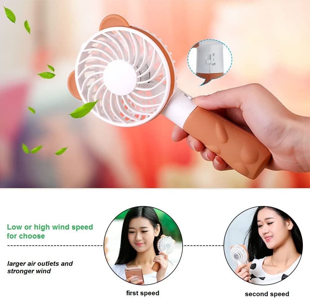 Jhua Handheld Fan Portable Personal Fans USB Rechargeable With Strong ...