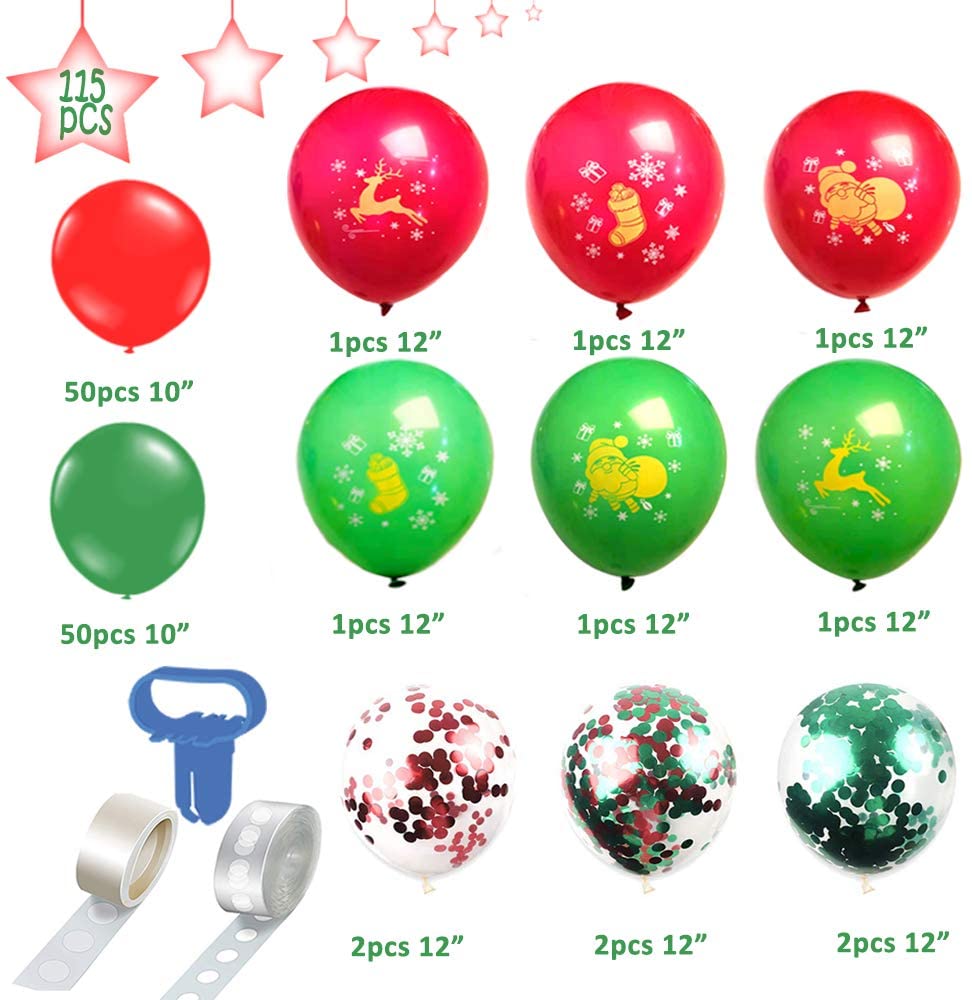 Christmas Balloon Decorations 115 pcs Balloon Garland kit Party ...