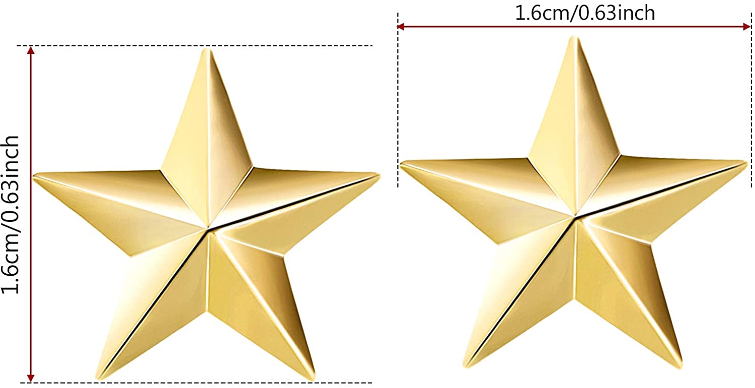 Hicarer 20 Pieces 5 Point Star Badge Gold Lapel Pin for 4th of July ...