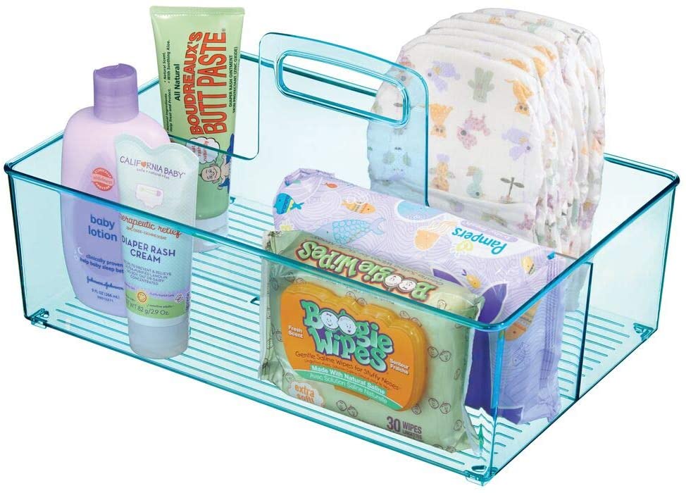 mDesign Nursery Storage Box with Handle — Extra Large Plastic Baby ...