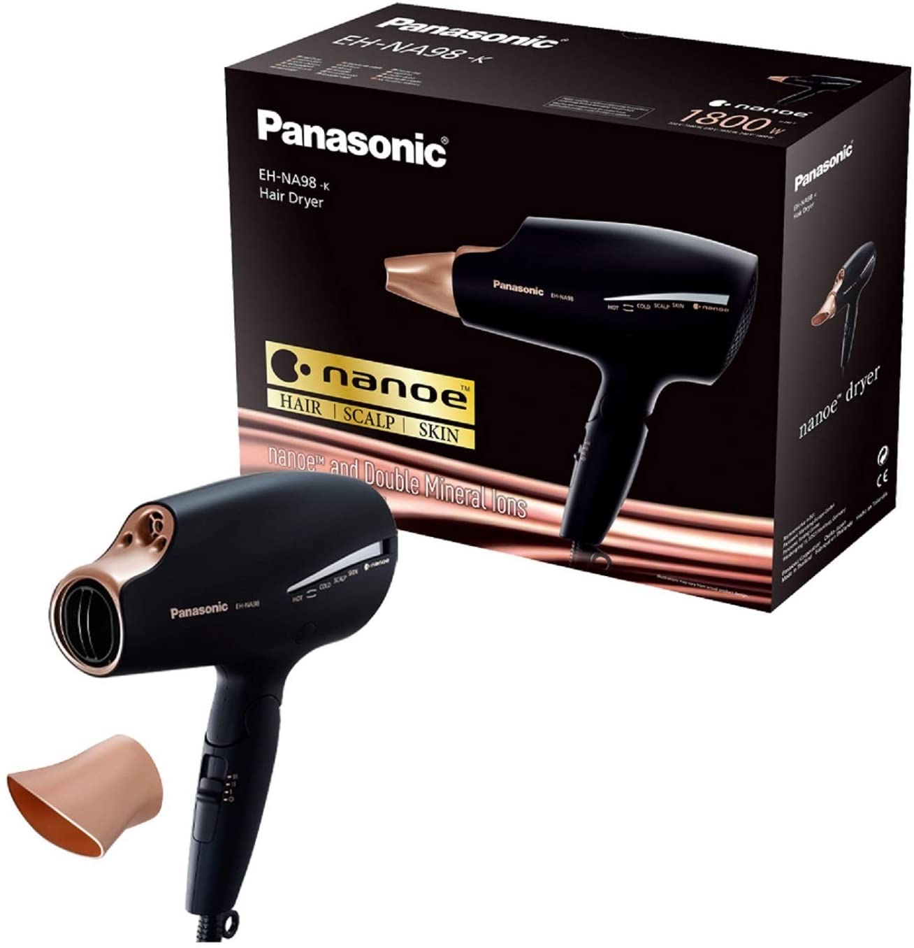 Panasonic EH-NA98 Advanced Folding Hair Dryer with Nanoe & Double ...