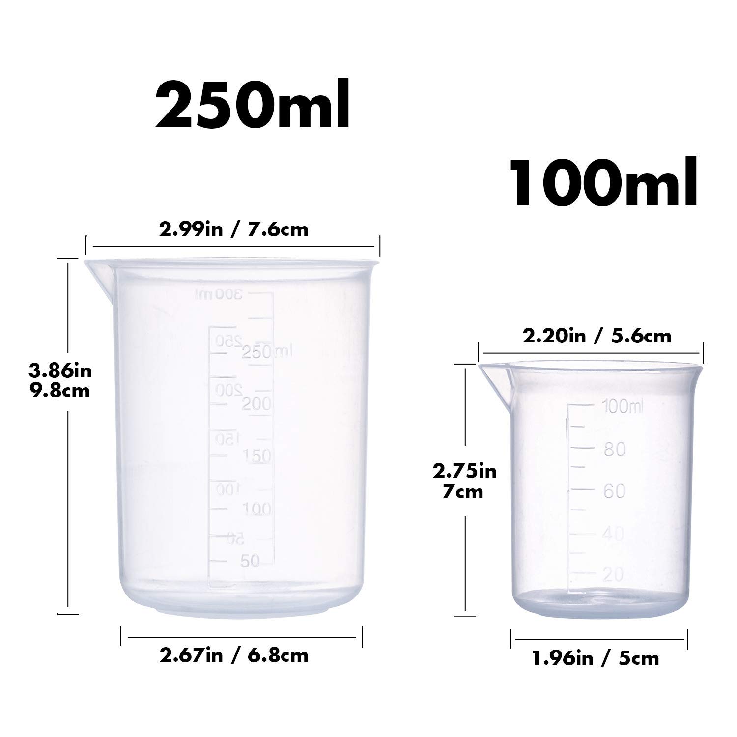 Plastic Beaker Set 5 Sizes Low Form Measuring Graduated Griffin Plastic Beaker Set 5 Sizes Low Form Measuring Graduated Griffin