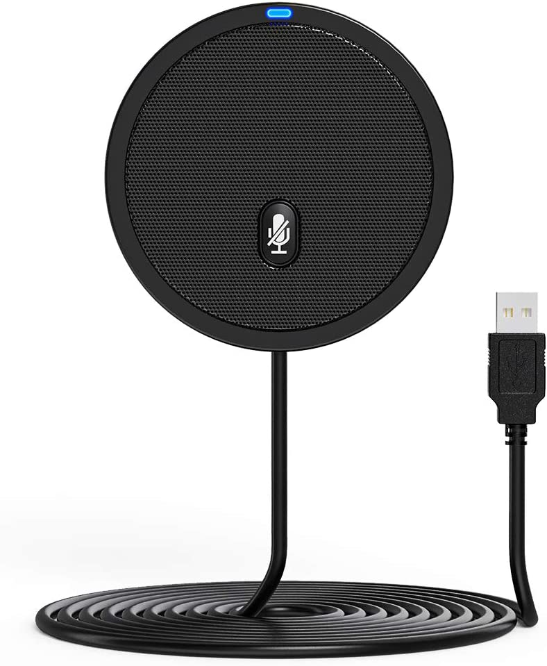Ankuka Conference USB Microphone, Portable Stereo Omnidirectional Condenser PC Microphone for ...