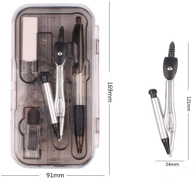 Maths Set, 8 Pcs Geometry Compasses Set, Student Supplies Drawing ...