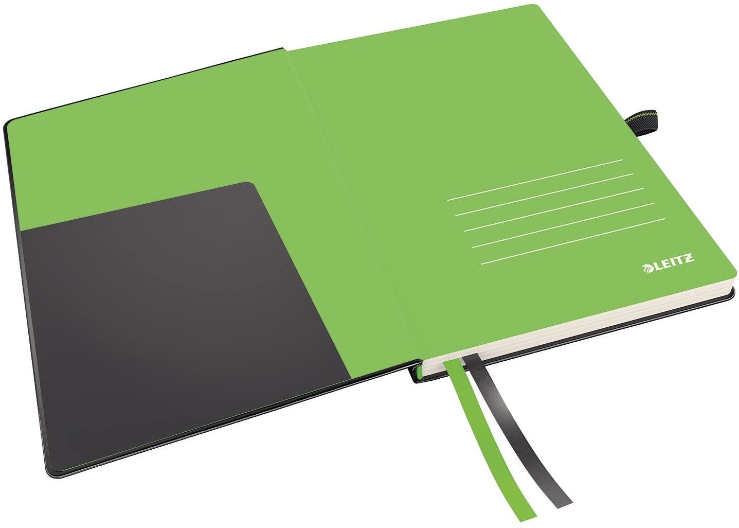 Leitz A5 Hard Cover Notebook, Black (80 Sheets, Squared Paper, with 2 ...