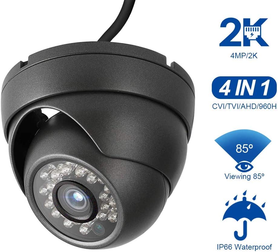 Dericam 4MP HD 2K@25fps Outdoor/Indoor Dome Security Camera, HDCVI ...
