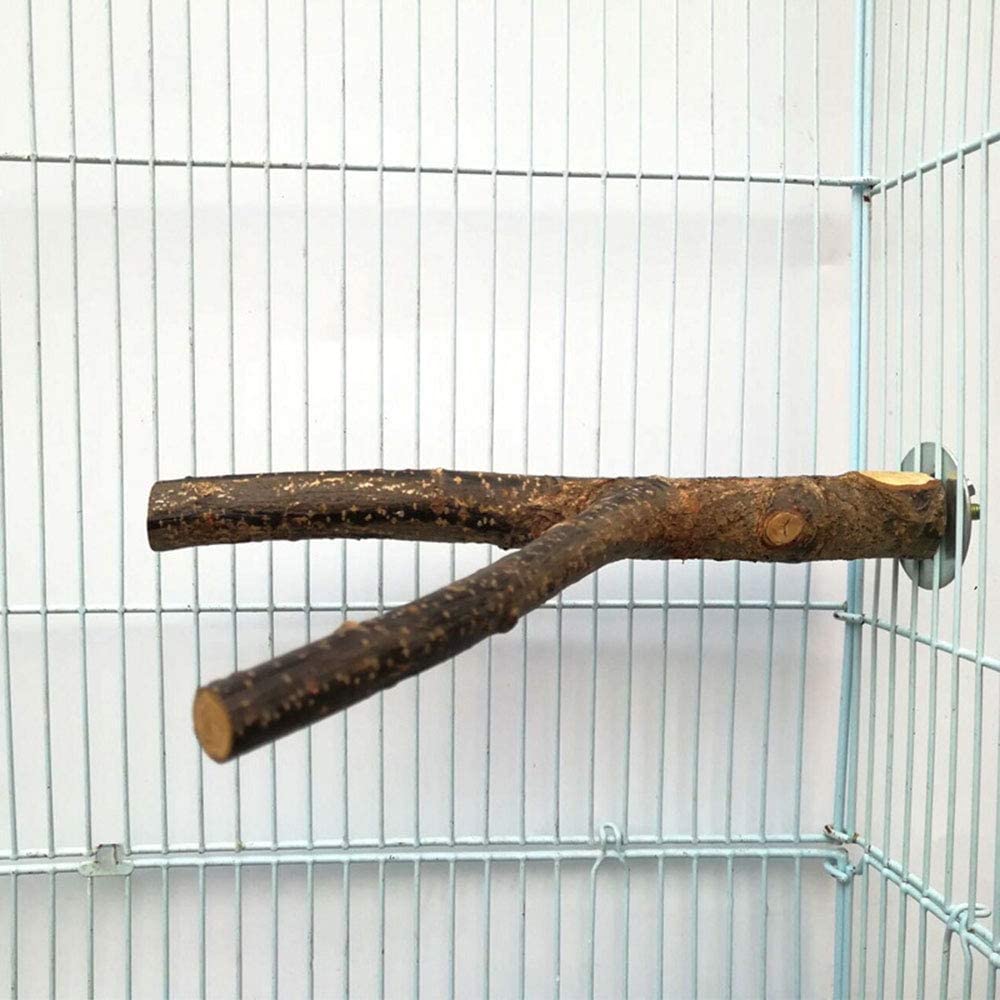 min Bird Standing Stick, Wood Pole Bird Standing Stick With A Metal ...