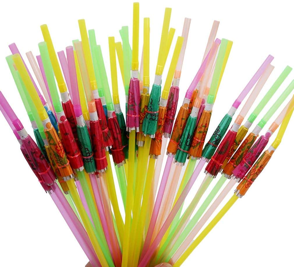 Yongbest Umbrella Cocktail Straws,40 Pieces Umbrella Drinking Straws ...
