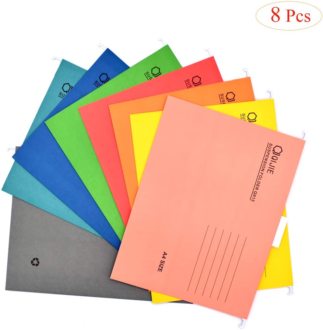 A4 Suspension File,Xiuyer 8 Pieces Heavy Duty Suspended Filing Folders ...