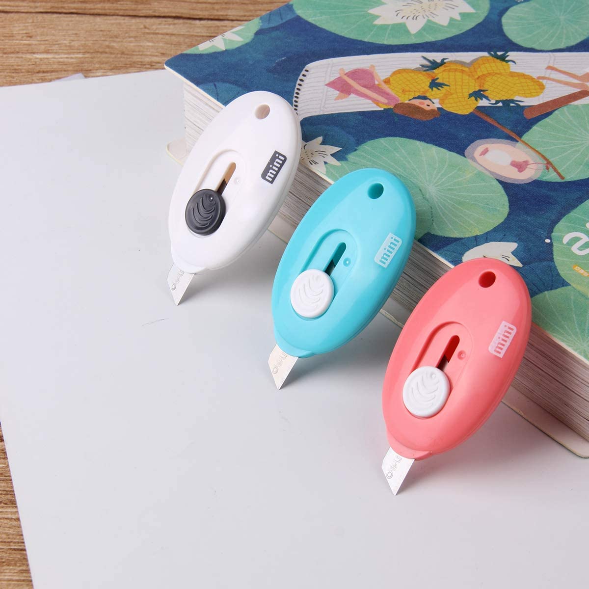 Bujingyun 12pcs-Mini Retractable Utility Knife Box Cutter Letter Opener ...