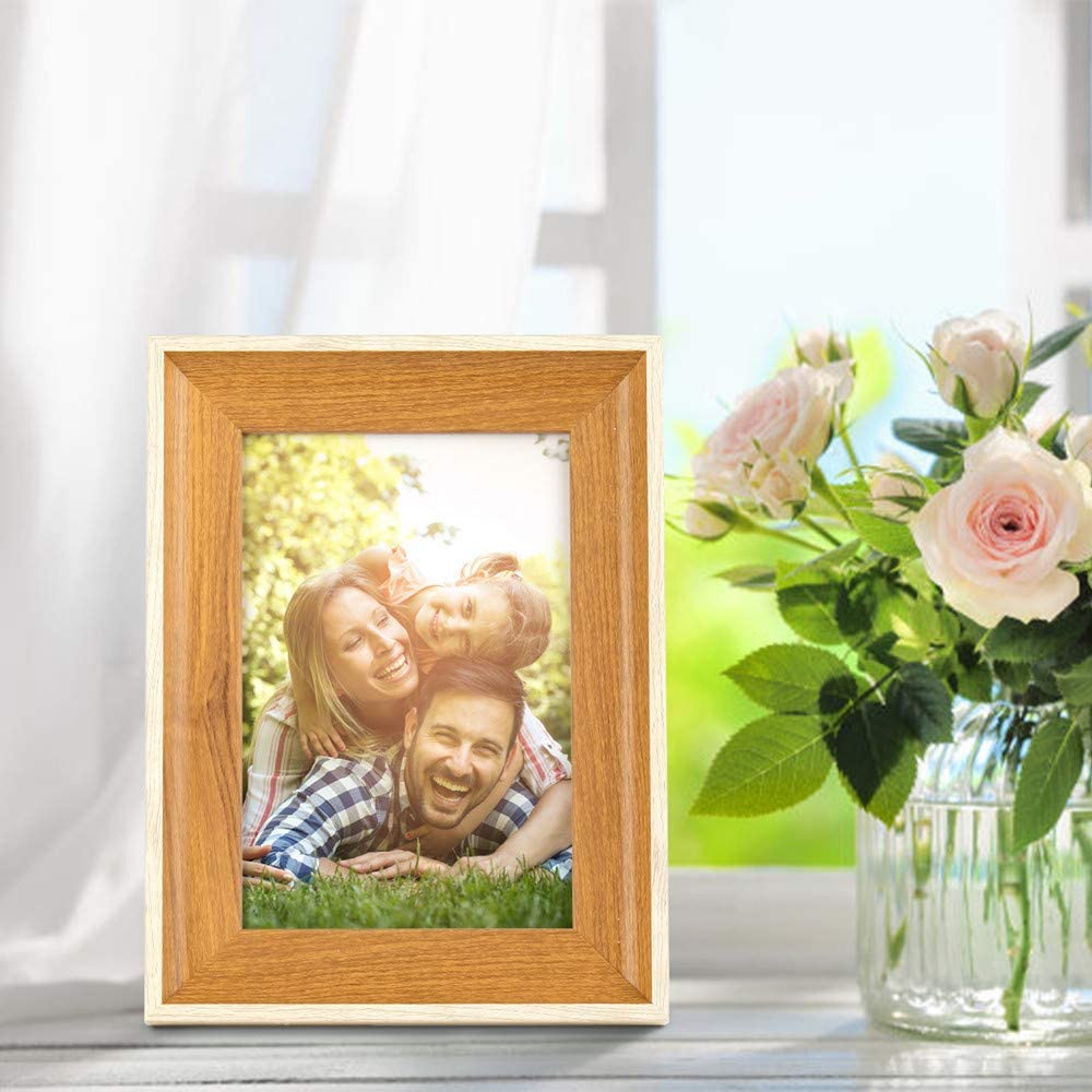 EKKONG Photo Frames, 6 X 4 Inch Wooden Picture Frames, 5 Pcs Brown ...