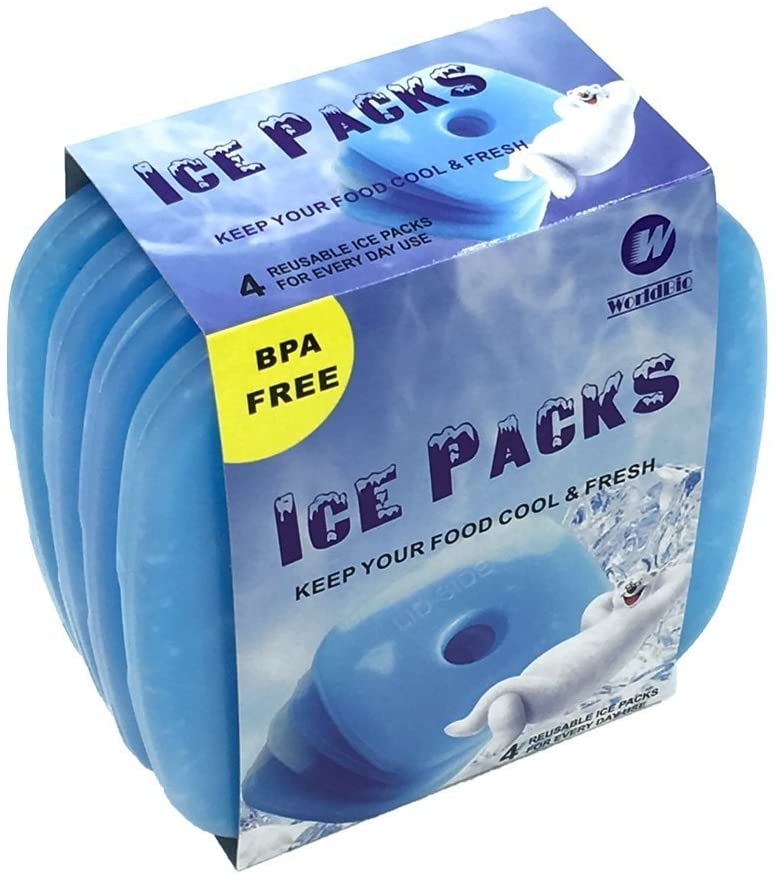 World-Bio Ice Pack Freezer Blocks for Lunch Box Cooler Bag Reusable ...
