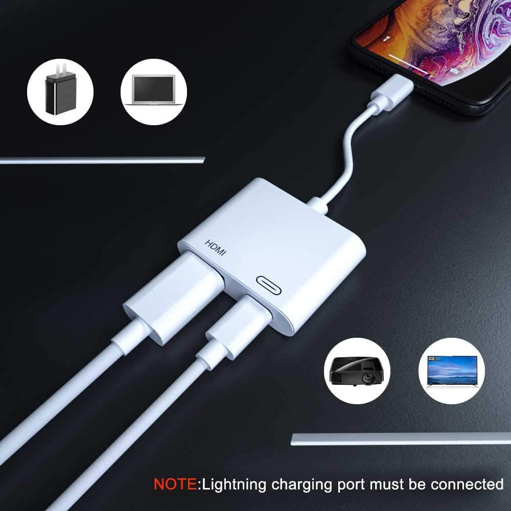 Lighting to HDMI Adapter,1080P Digital AV Adapter, Sync Screen HDMI ...
