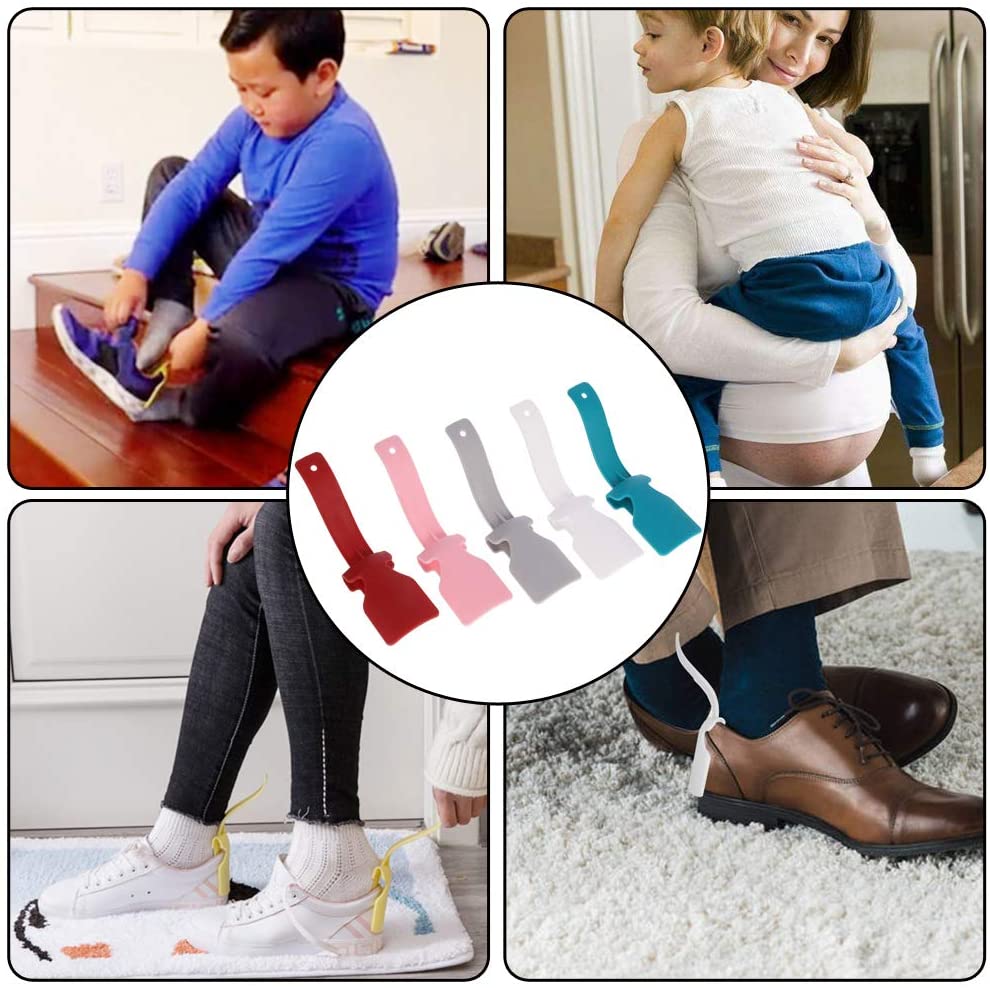 redcherry 5 Pieces Shoe Horn, Plastic Lazy Shoe Helper Shoe Lifting ...