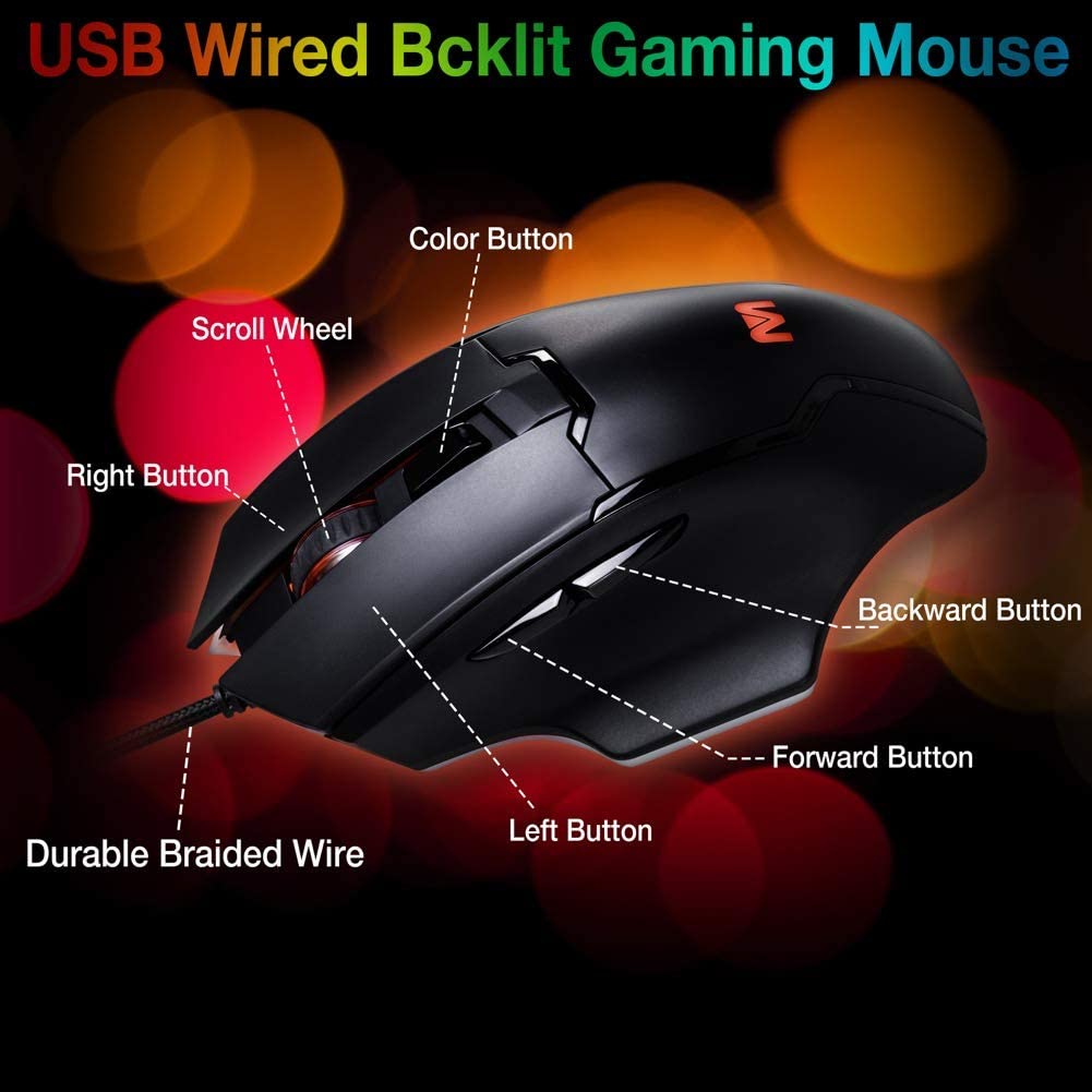 RGB One Hand Game Keyboard and Backlit Mouse Combo Mouse, Single Hand ...
